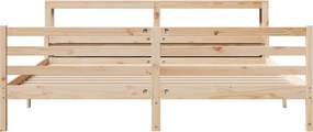 Rám postele s čelem 200 x 200 cm masivní borové dřevo 3305951