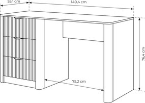 ALFASHOP LANTE béžová psací stůl