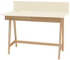 OnaDnes -20% Krémově bílý lakovaný pracovní stůl RAGABA LUKA 110 x 50 cm