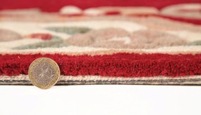 Flair Rugs, Ručně všívaný kusový koberec Lotus premium Red, 120x180, červená, chodba / předsíň