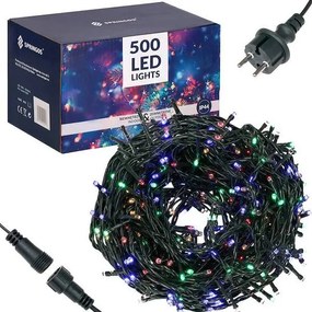 LED světelný řetěz - 41,5m, 500LED, IP44, multicolor