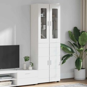 Vysoký bufet FLORIN 60 x 35 x 182 cm Bílá Kompozitní dřevo 3397914