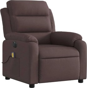Elektrické masážní polohovací křeslo tmavě hnědé textil 3204973