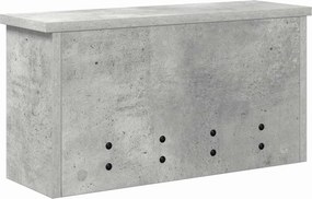 věšák, nástěnný, 3 poličky, háčky, kompozitní dřevo, 26x50x16 cm, beton šedá, Dekorino TK20260020