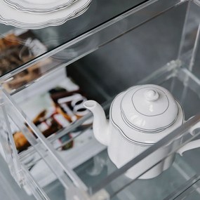 Bílá konvice na čaj z kostního porcelánu 1,3 l Odette – S|P Collection