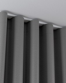 Závěs na řasící pásce wave barva šedá látka pletený vzor, zatemňovací
