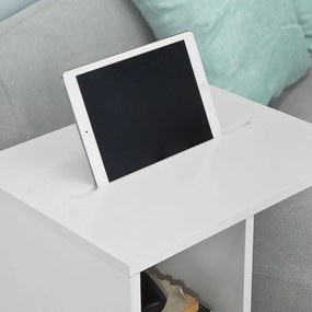 Sobuy FBT48-W stolek s otvorem pro iPad, konferenční stolek na noviny