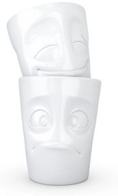 Sada 2 bílých hrnků z porcelánu 58products Cheery &amp; Baffled