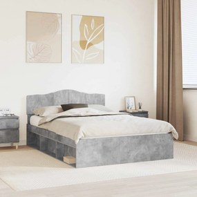 Rám postele s čelo Beton 140 x 200 cm Masivní borové dřevo 3412892
