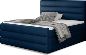 Kontinentální boxspring postel Carmen, modrá 160x200cm (monolith 77/ CAND 07)