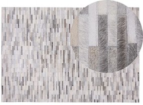 Šedý kožený koberec 140x200 cm AHILLI Beliani