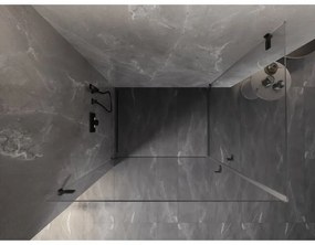 Mexen Lunar-B Duo výklopný sprchový kout 100 x 70 cm, čiré sklo, černá matná, 832-100L-070P-70-00