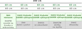 Kuchyně LANGEN šp | push open | 300 cm | SOKL v CENĚ | artisan/šedá