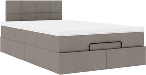 Osmanský rám postele s matrací taupe 120x200cm textil 3312302
