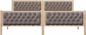Rám postele s čelo Taupe 200 x 200 cm Masivní borové dřevo 3394271