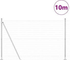 Zahradní euro plot s betonovým základem 10 x 1,4 m Stříbrná 3350994