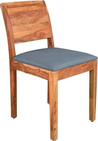 Designová židle Timber II Sheesham / tmavě šedá ekokůže