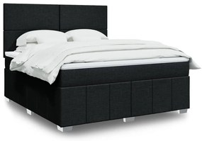 Box spring postel s matrací černá 180x200 cm textil 3294042