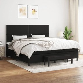Box spring postel s matrací černá 200x200 cm textil 3136543