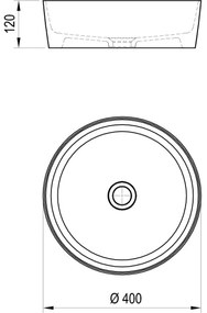 Ravak XJX01140001 - Umyvadlo na desku UNI pr. 40 cm keramika/bílá