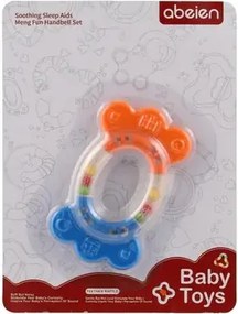 TEDDIES Chrastítko a kousátko ovál / Hračka / plast-silikon / 11 cm /