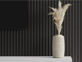 Mexen Lam-F, akustické stěnové lamely 275 × 30 cm, plstěný podklad 8 mm, technická dýha, eben černý, S105-275307-3015-023