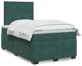 Box spring postel s matrací tmavě zelená 120x190 cm samet 3293155