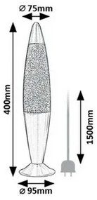 Rabalux 76115 dekorativní lávová LED lampa Glitter2, fialová