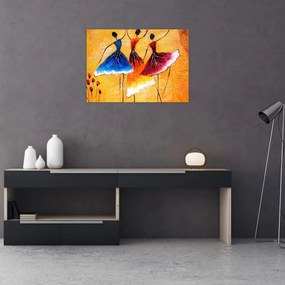 Skleněný obraz - Olejomalba, baletky (70x50 cm)