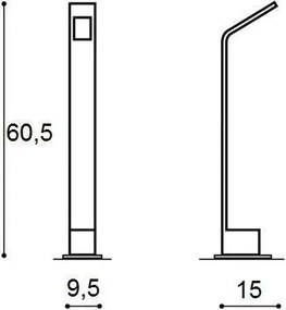 AZZ AZ3482 LED Venkovní sloupkové svítidlo Azzardo Agape 60 dark grey AZ3482 6W 480lm 3000K IP54 9,5cm tmavě šedé - AZZARDO