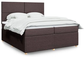 Box spring postel s matrací tmavě hnědá 200x200 cm textil