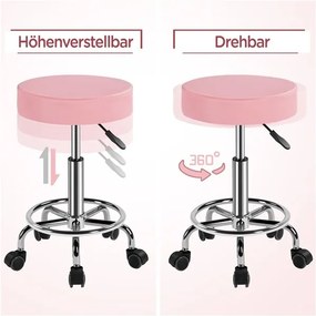Barová židle Yaheetech – růžová, umělá kůže (267477096388)