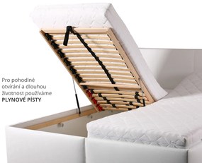 NEW DESIGN postele Zvýšená čalouněná postel QUATRO s čely a úložným prostorem, 80×200 cm Velikost postele: 80 × 200 cm, Strana: Levá