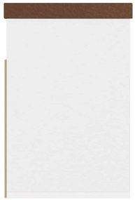 Botník s poduškou bílý a dub sonoma 80 x 30 x 47 cm dřevotříska - Default Title