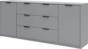Komoda Roma Color 2 dveře 3 šířky 2,0m lesklá šedá láva