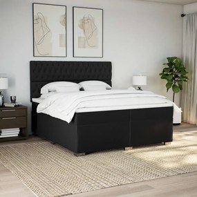 Box spring postel s matrací černá 200x200 cm textil 3292904