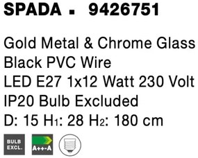 LED lustr Spada 15 chrom