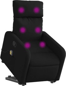 Zvedací masážní polohovací křeslo černé textil 3206710