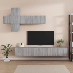 7dílný set TV skříněk šedý sonoma kompozitní dřevo