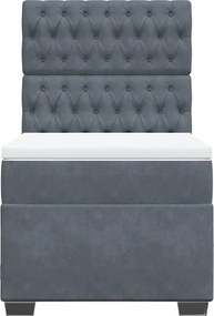 Box spring postel s matrací tmavě šedá 80 x 200 cm samet 3293069