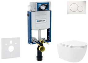 Geberit Kombifix - Set předstěnové instalace, klozetu Oudee Vortex a sedátka softclose, tlačítko Sigma01, alpská bílá SANI15CA3185