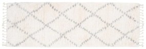 Kusový koberec shaggy Karo krémově šedý atyp 70x200cm