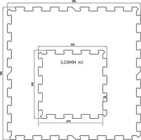 Dlažba FitFlo SF1050 47,8 x 47,8 x 0,8 cm - okraj, modrá / bílá