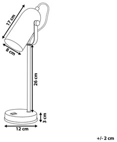 Kovová stolní lampa bílá TYRIA Beliani