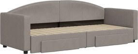 Válenda s přistýlkou a zásuvkami taupe 80 x 200 cm textil 3197222