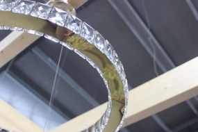 Stříbrný závěsný křišťálový lustr MONICA 48cm