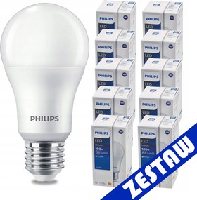 SADA 10 LED žárovek E27 13W PHILIPS 1521lm teplá bílá 2700k A60