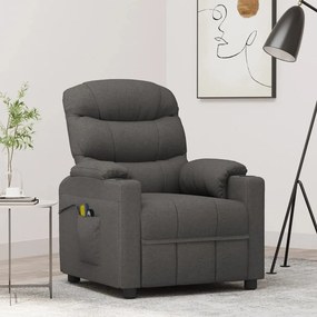 Elektrické masážní křeslo tmavě šedé textil 3143504