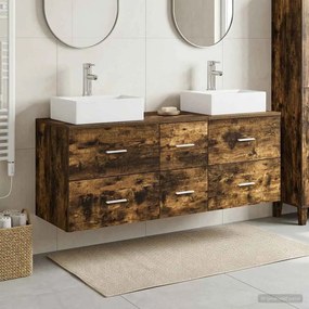 Sada koupelnových skříněk 3 ks Kouřový dub 49,5 x 41 x 62,5 cm 3405847