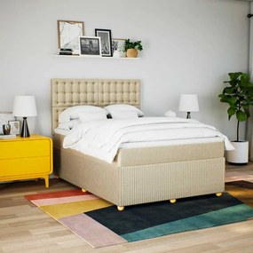 Box spring postel s matrací krémová 160x200 cm textil 3294426